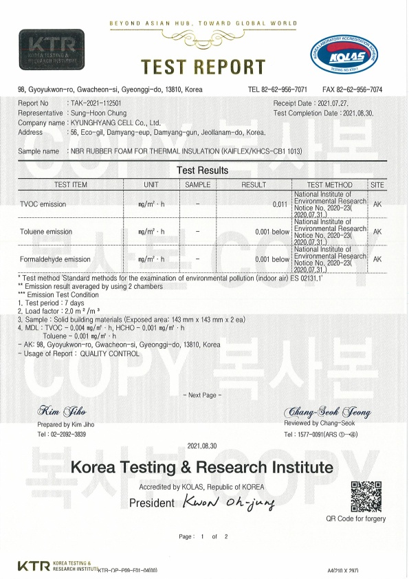 Test report - Kyung-Hyang
